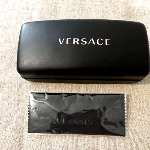 Versace | Accessories | Versace Hard Leather Clamshell Sunglasses Case ...